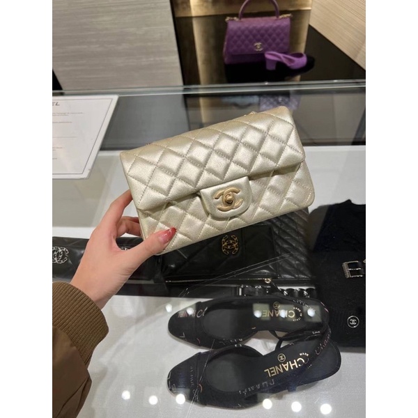 台灣現貨Chanel mini cf 金色 正品代購歐洲代購 | 蝦皮購物