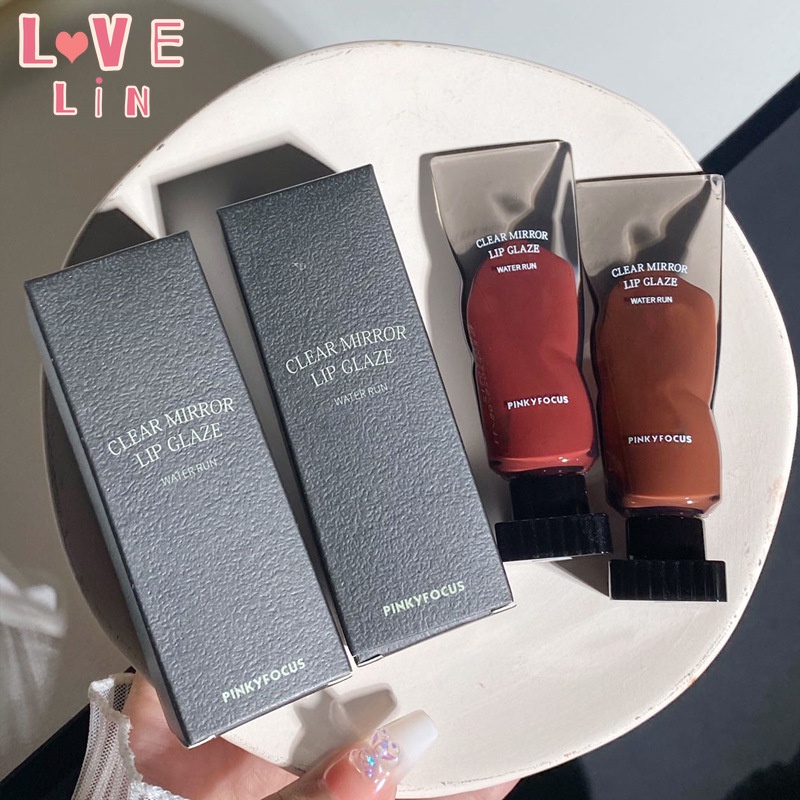 Lovelin 】 PinkyFocus 黑鏡光唇釉鏡面水光持久不易掉入薄膜透明冰塊唇泥女 | 蝦皮購物