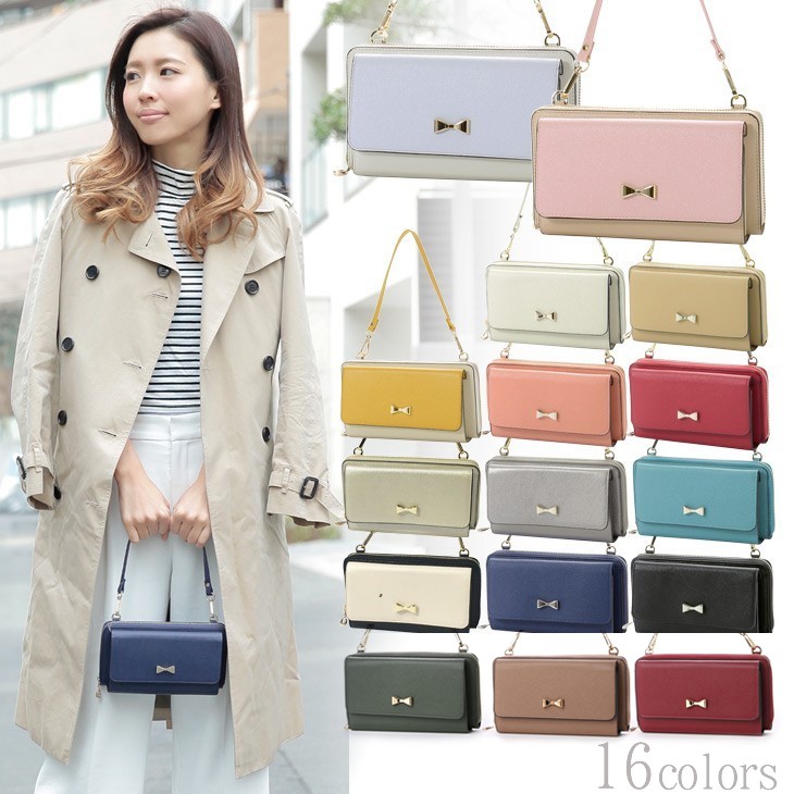 【現貨出清】日本Cache Cache蝴蝶結3Way 側背包 單肩包 錢包 長夾 手機包 手拿包 | 蝦皮購物