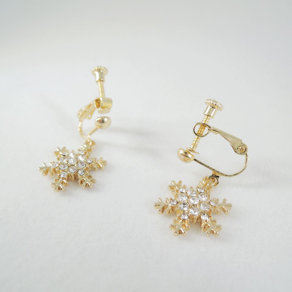 【肥耳垂】精靈雪花結晶六芒星耳夾 簡約大方 造型百搭 無耳洞 夾式耳環 耳夾 耳環 | 蝦皮購物