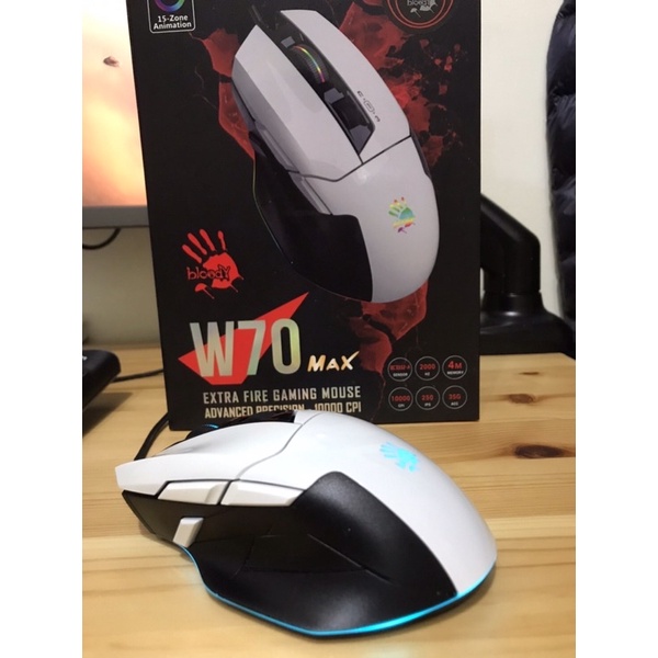 【A4 Bloody】W70 MAX 靈敏調校RGB彩漫滑鼠(未激活) 亮白色-10000DPI/2000HZ/ | 蝦皮購物