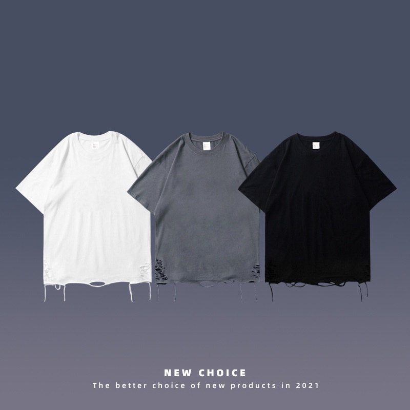 [ zzStore ] 寬鬆 水洗 刷破 仿舊風 純棉 短袖 上衣 | 蝦皮購物