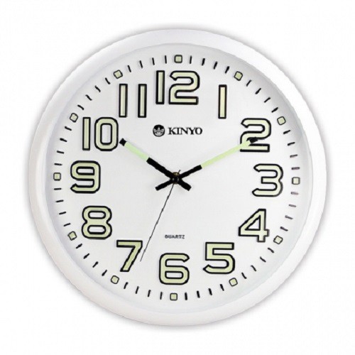 kinyo CL-127 12吋夜光靜音掛鐘 鬧鐘 螢光顯式大數字 掃描機芯秒針 無滴答聲 | 蝦皮購物