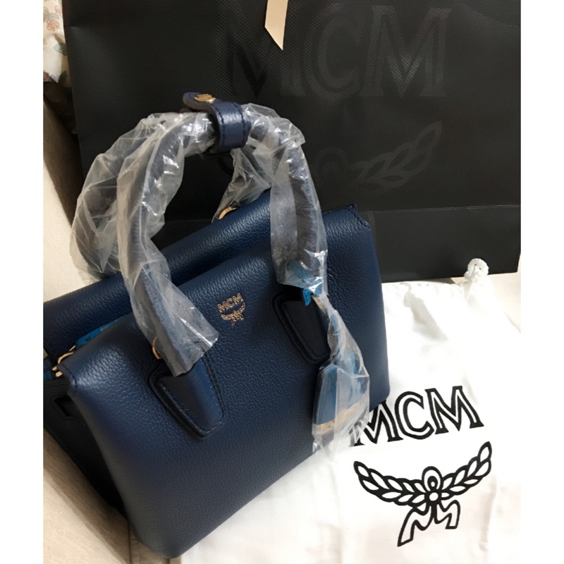 MCM mini tote 藍 blue shoulder bag/ 新年限時特價！！！！ | 蝦皮購物