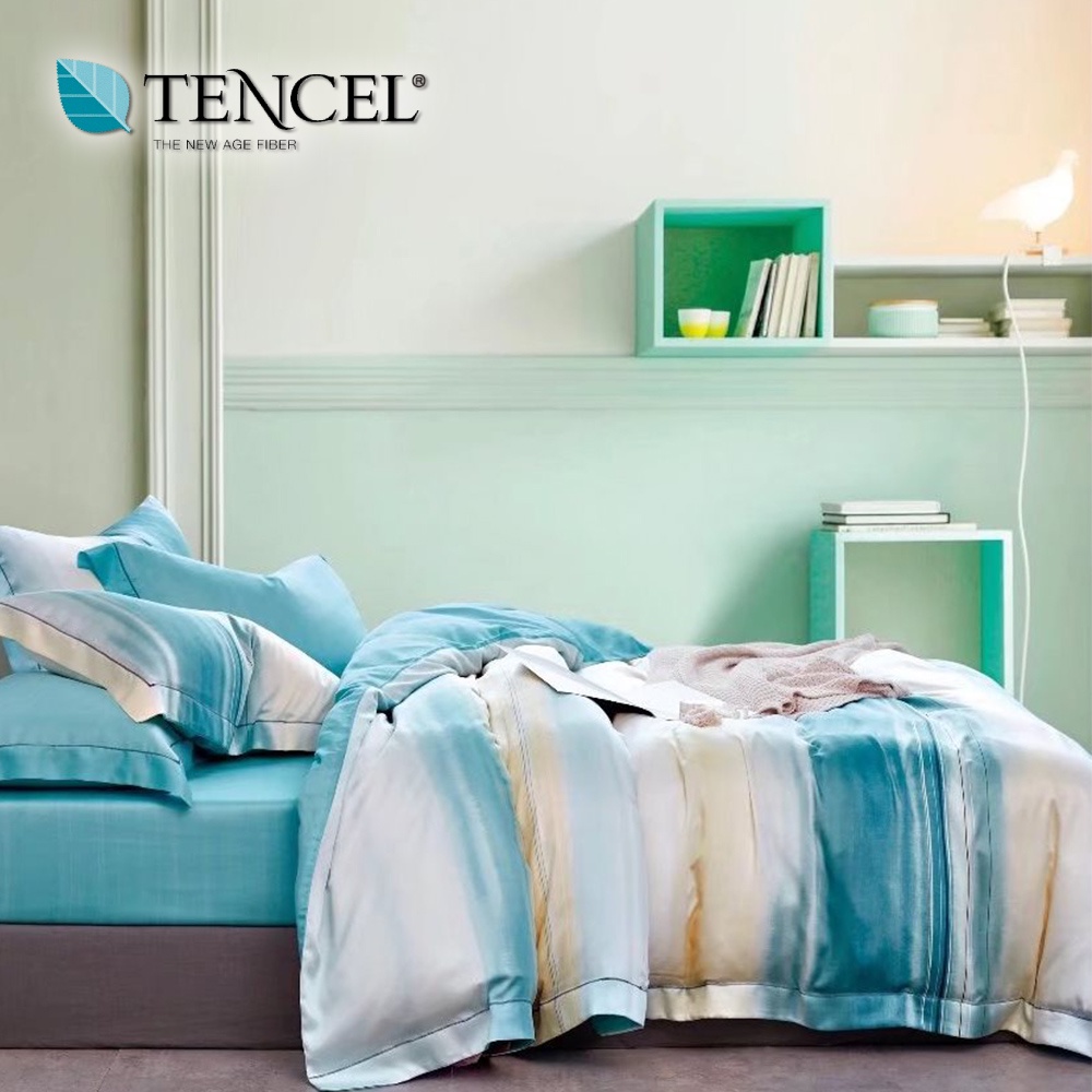 40支100%純天絲TENCEL【單人 雙人 加大 特大組合】規格可選 35公分 床包四件組 床罩七件組 遇見風 | 蝦皮購物