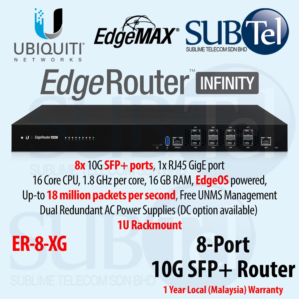 Er-8-xg Ubiquiti 網絡 EdgeRouter INFINITY 10G 路由器, 帶有 SFP + IP | 蝦皮購物