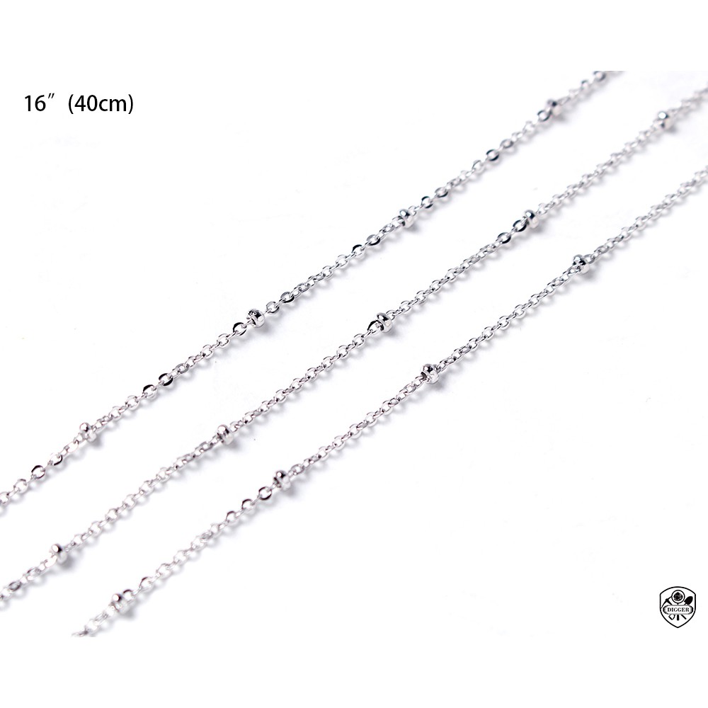 諦閣尋寶 16吋/40cm 18吋/45cm 間珠鍊 白金色 925純銀項鍊 項鍊 項鏈 銀鍊 銀鏈 十送一可任搭 | 蝦皮購物