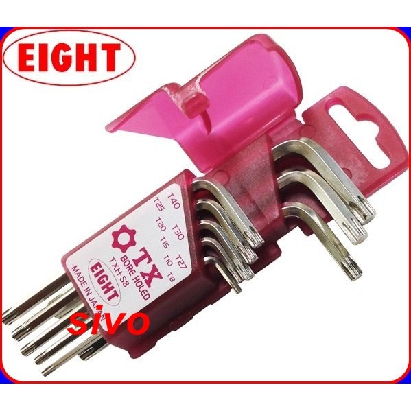 日本 EIGHT TXH-S8 星型中空板手組 8支組 TORX扳手組 | 蝦皮購物