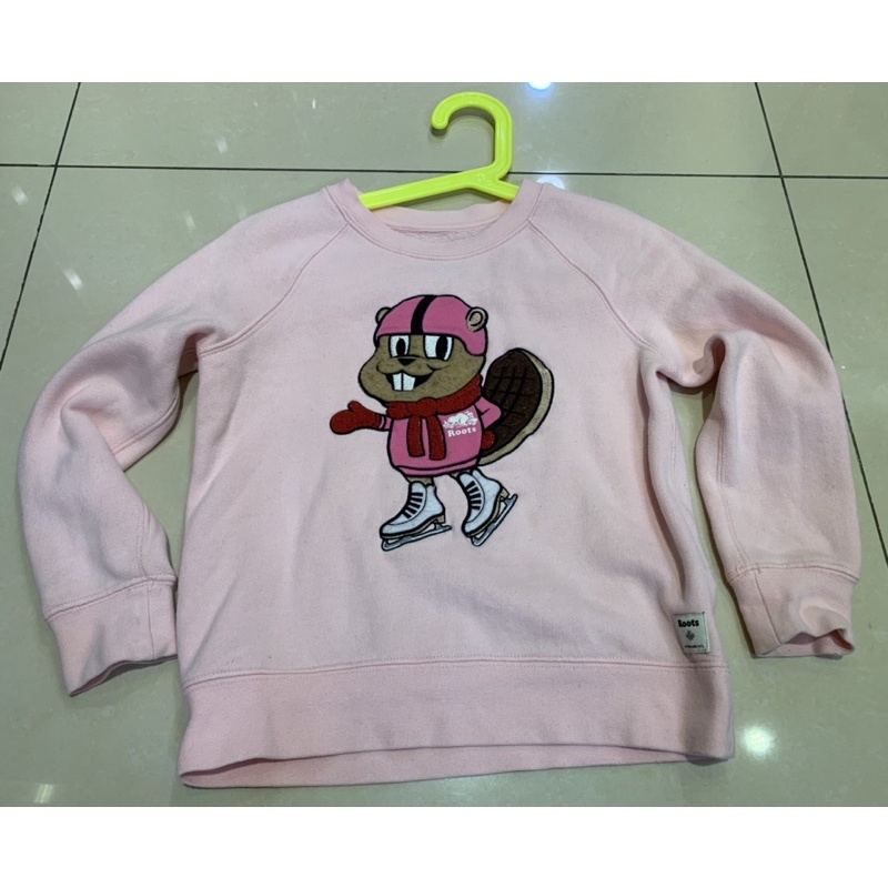 二手Roots kids 卡通海狸 5T大學T | 蝦皮購物