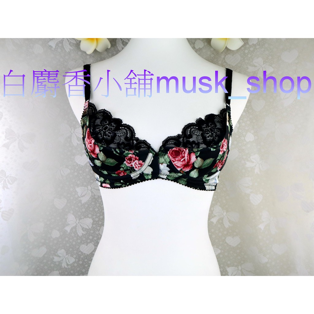 尺寸32B=70B,34B=75B-黑色歐式古典山茶玫瑰薄蕾絲軟鋼圈-758＊白麝香小舖＊全新MURENA夢漣娜性感系列 | 蝦皮購物