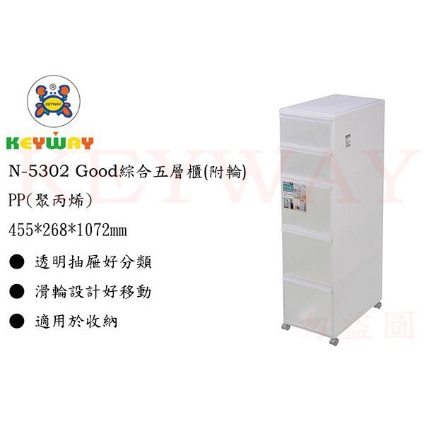 KEYWAY館 N5302 Good綜合五層櫃(附輪)所有商品都有.歡迎詢問 | 蝦皮購物