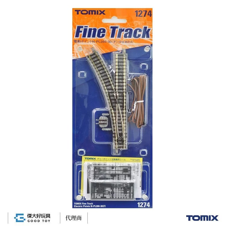 TOMIX 1274 電動道岔(左) N-PL280-30 (F)完全選擇式 | 蝦皮購物