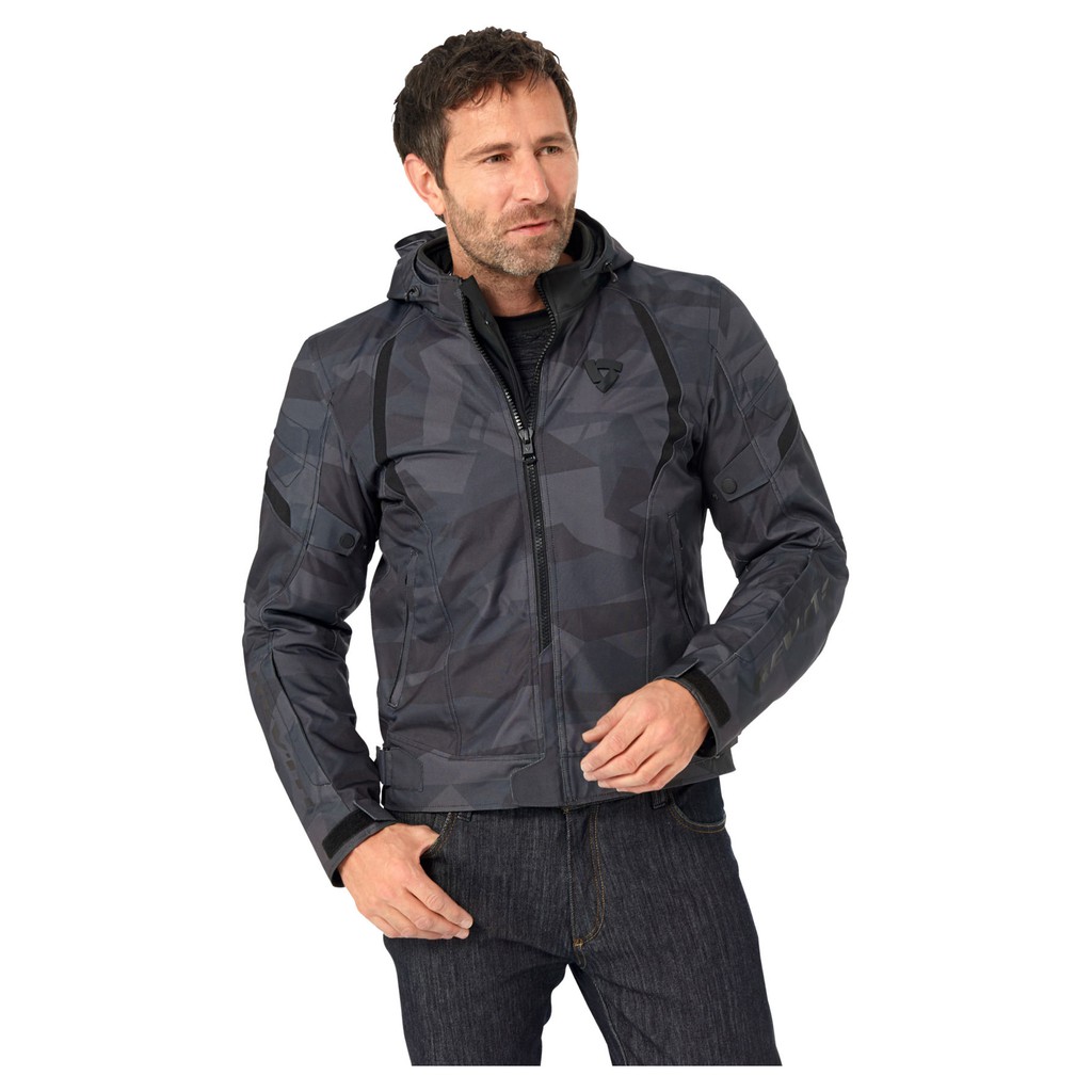 【德國Louis】REVIT Flare 2 摩托車騎士防摔衣外套 黑灰迷彩配色運動都會通勤連帽護具夾克編號212669 | 蝦皮購物