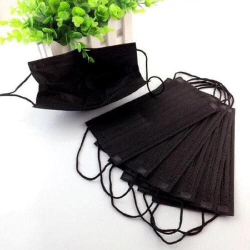 Masker hitam 3 ply ( Non medical mask ) | 蝦皮購物