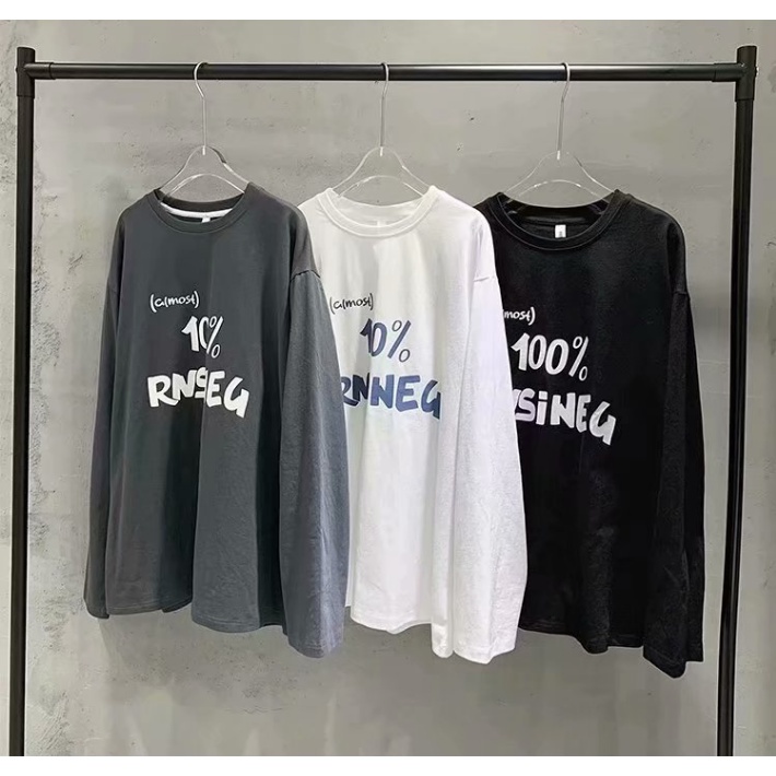 M-8XL 長袖T恤男 大尺碼 秋季薄款內搭打底衫 寬鬆顯瘦 韓版ins潮流圓領印花上衣 學院風 學生休閒百搭情侶大學T | 蝦皮購物