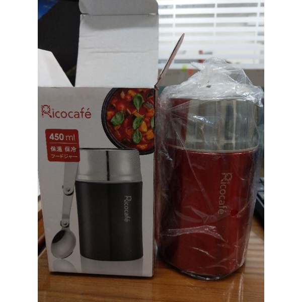 真空食物罐--官網賣$499，現售$200--全新-Ricocafe #304 真空食物罐 450ml 【璀璨紅】 | 蝦皮購物