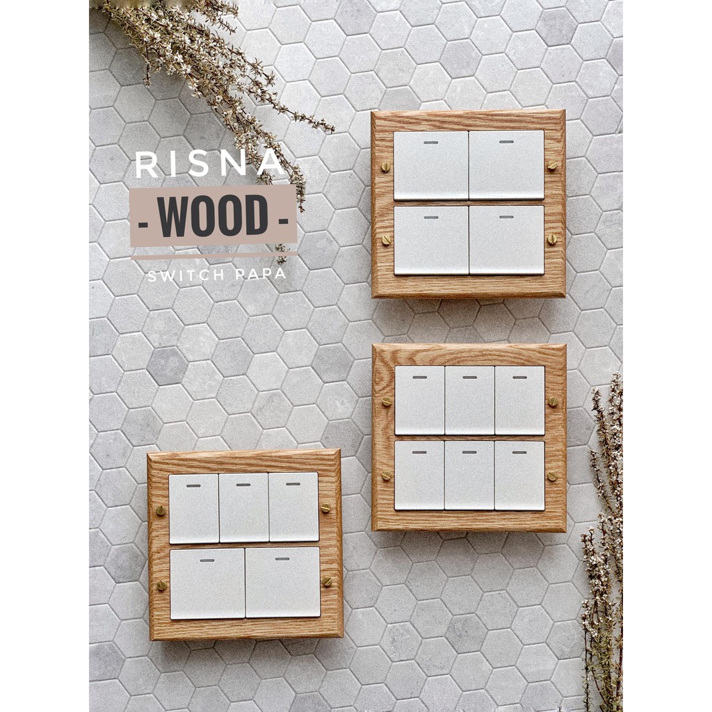 開關拔拔 switchpapa 工業風 北歐風 無印風 紅橡木-二聯RISNA專用蓋板 | 蝦皮購物