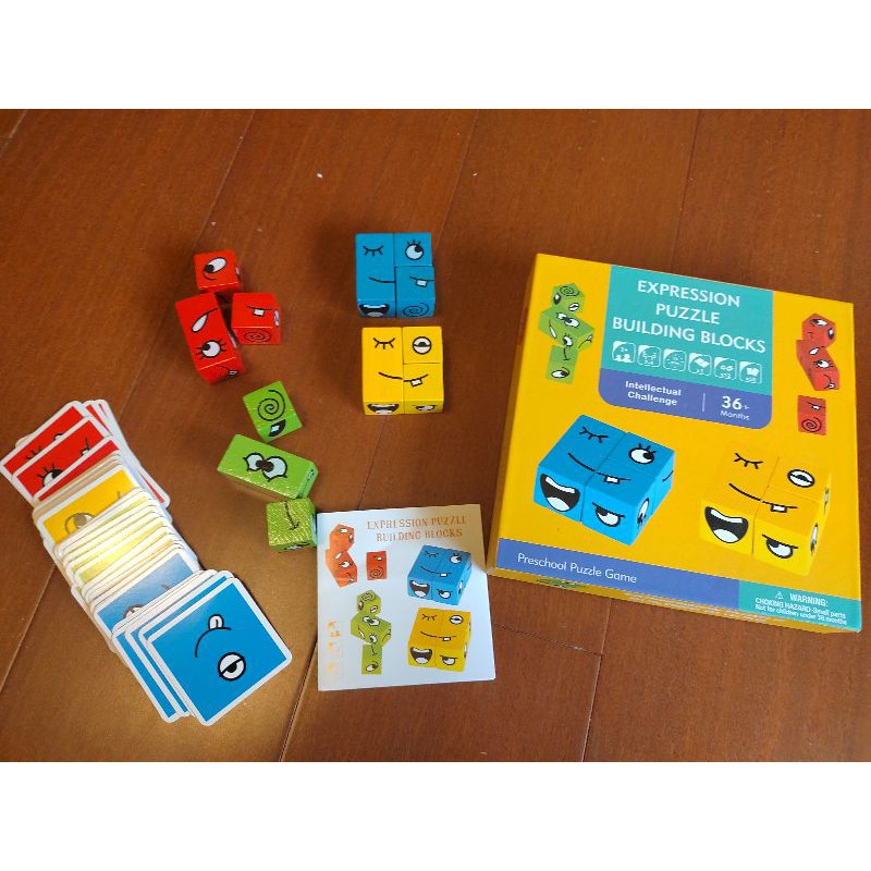 Expression Puzzle Building Blocks (變臉魔方配對積木遊戲) | 蝦皮購物