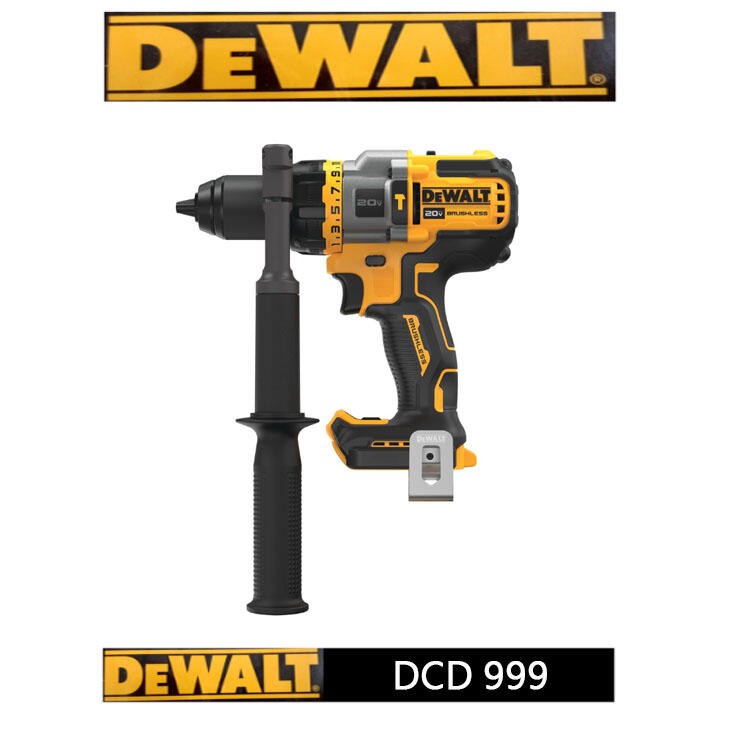 高雄工具王(三多店)全新 得偉 DEWALT 20V DCD 999 B 無刷電鑽 震動電鑽 三段 13MM 單主機 | 蝦皮購物