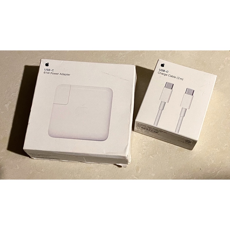 APPLE 原廠 正貨 61w 電源供應器 A1947 與原廠 USB-C 充電線 2M A1739 整組販賣 | 蝦皮購物