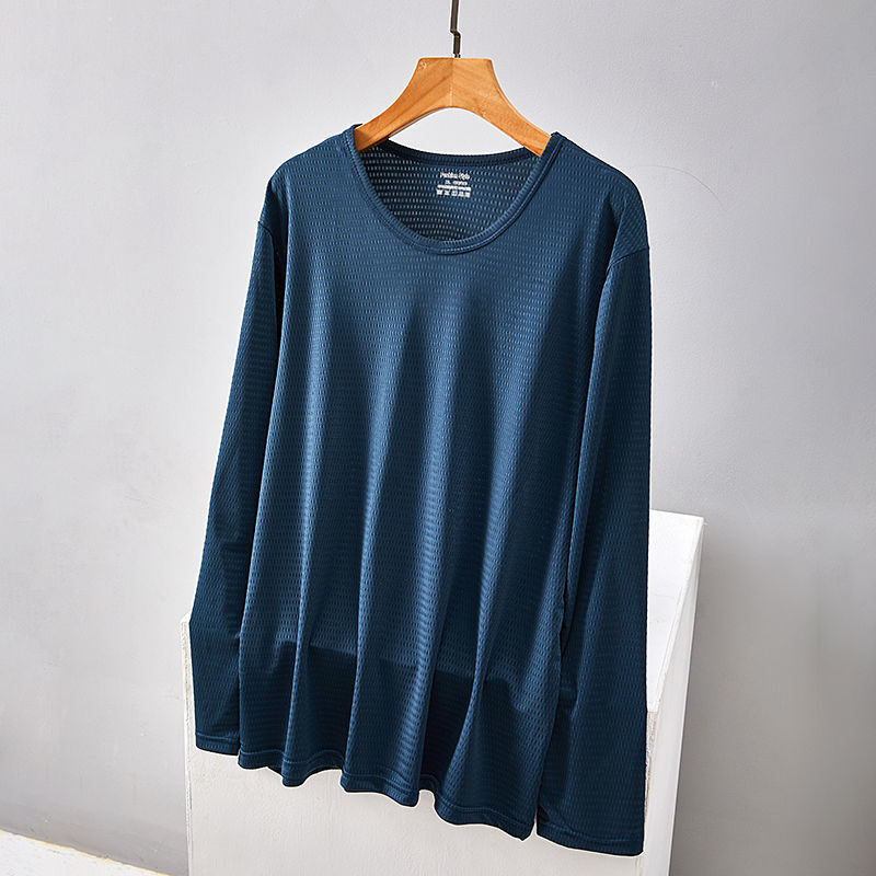 ⚡大碼男裝⚡L-10XL 大碼T恤 長袖T恤 寬鬆T恤 休閒T恤 特大碼冰絲長袖t恤男士夏季薄款網眼透氣寬松戶外防曬速幹 | 蝦皮購物