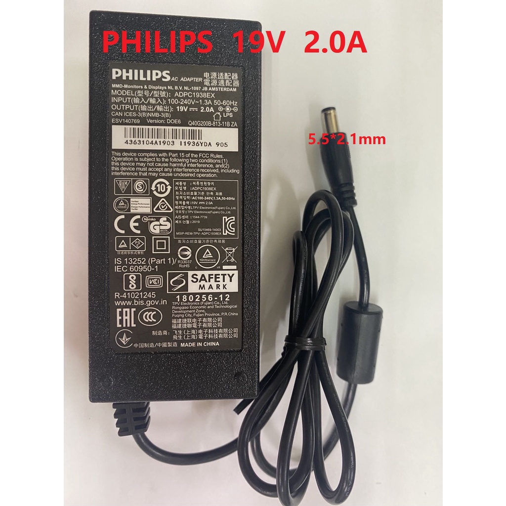 【台灣現貨】19V 2A PHILIPS電源供應器/變壓器 ADPC1938EX | 蝦皮購物