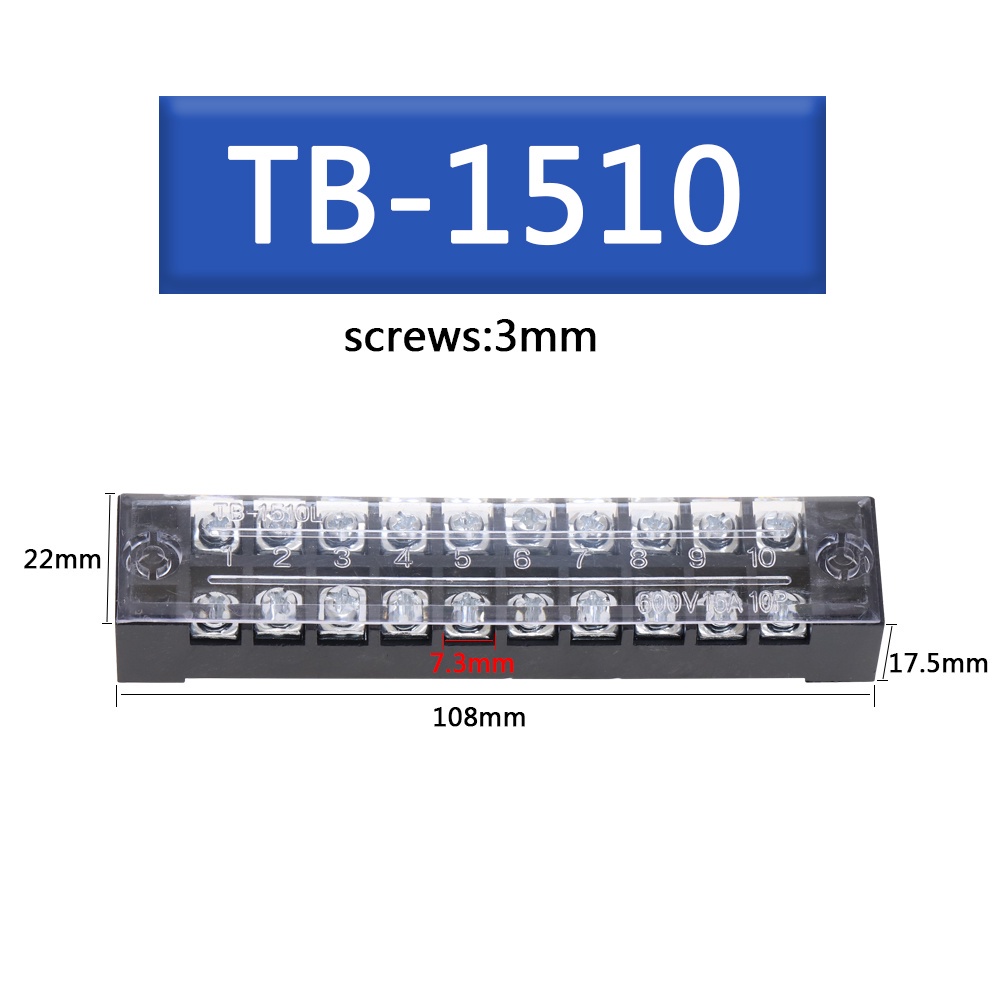 雙排帶螺絲接線端子固定接線板電線連接器tb-1503/tb-1506 15A TB-2503/TB2506 25A | 蝦皮購物