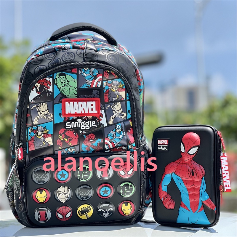 Smiggle 雙肩包 Marvel Classic backpack Marvel Spider-Man Junior | 蝦皮購物