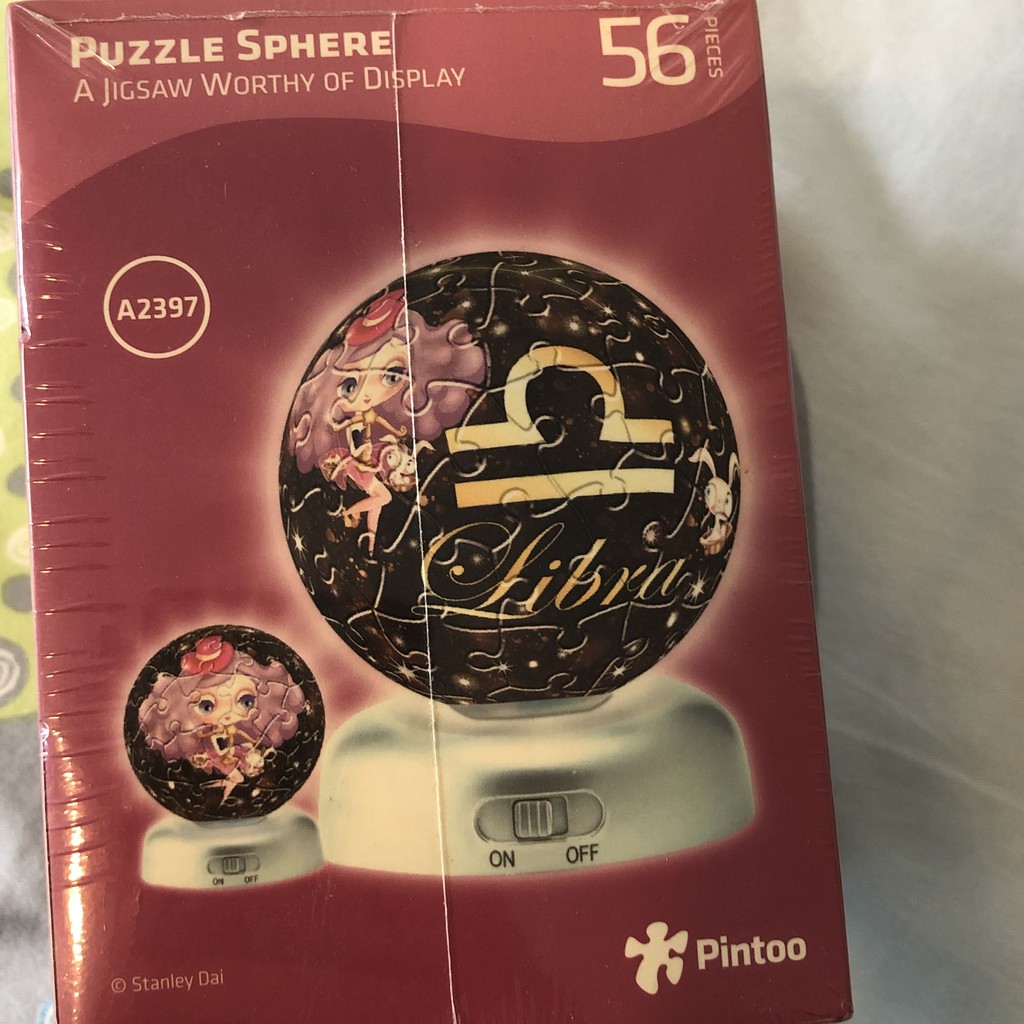 [全新未拆封] Pintoo燈光球形拼圖-12星座系列-天秤座(56片) | 蝦皮購物