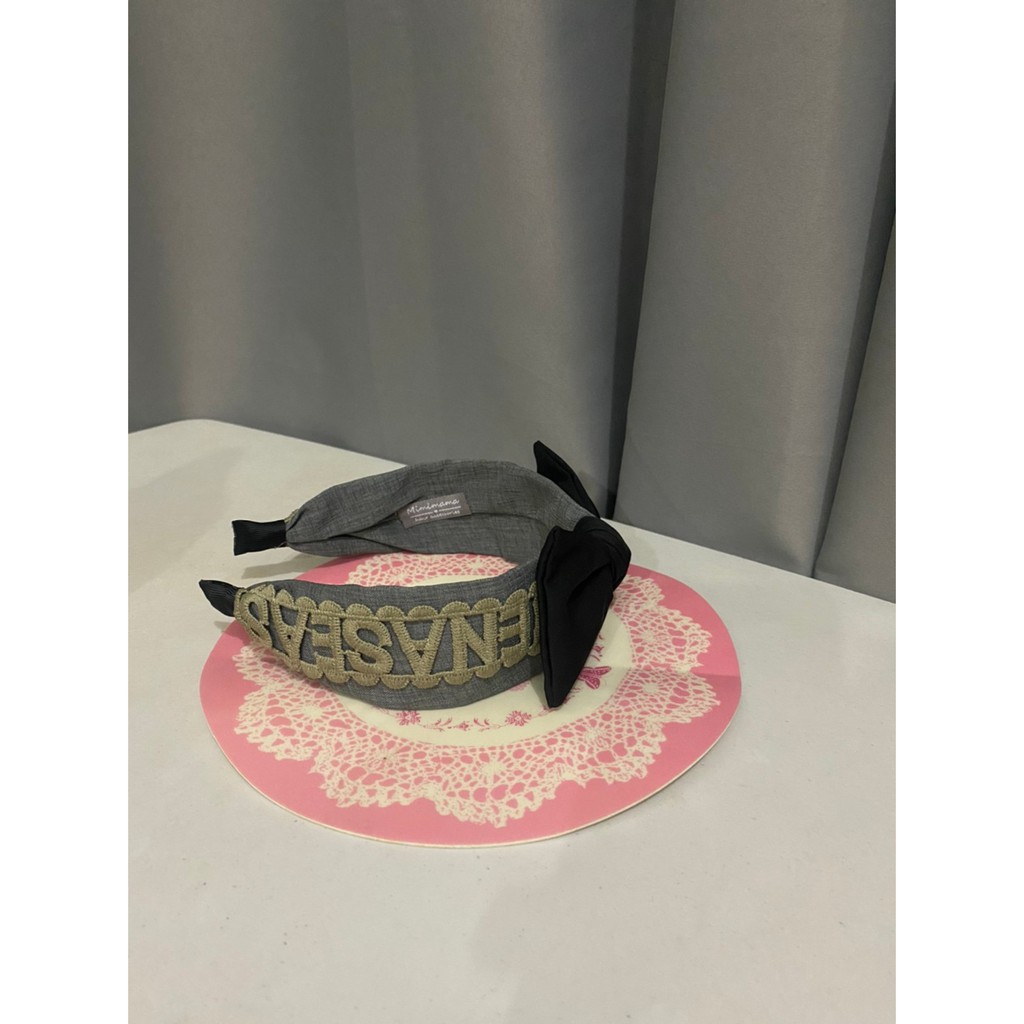 MIMIMAMA NIUNIU 妞妞 ciao lady髮箍 設計款 自訂款 蝴蝶結 熊妮 字母 黑 灰 1.0 老菜 | 蝦皮購物