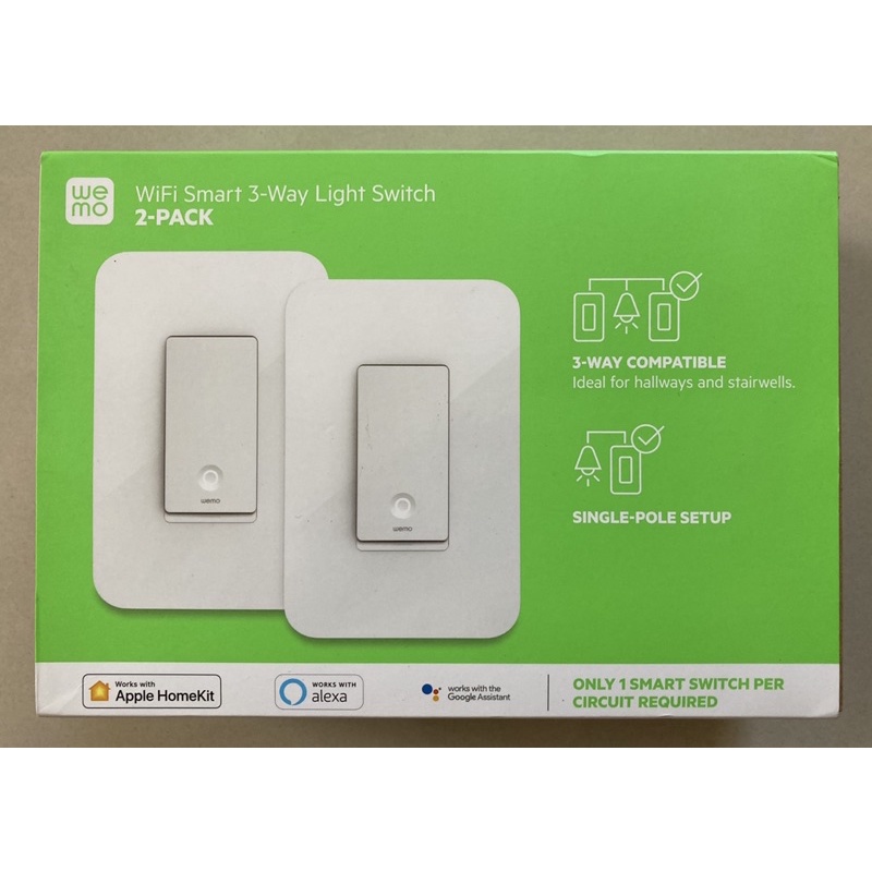 WeMo Smart Light 3way Switch智能開關三迴路 雙開單切Apple HomeKit Google | 蝦皮購物