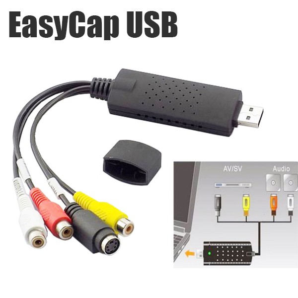 Easycap USB DVR 影像擷取卡 單路輸入 AV端子 S端子 NTSC PAL皆可用 輕鬆製作DVD影片 | 蝦皮購物