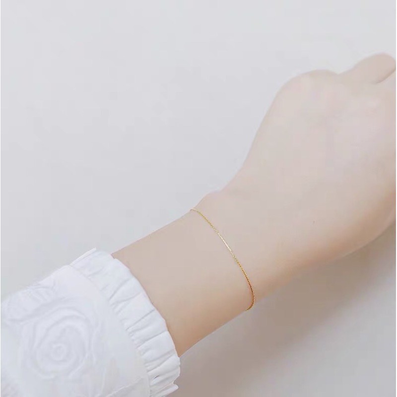 DJ訂製 美國14K包金14KGF 極細珍珠手鏈手環 極簡約超纖細手鍊 | 蝦皮購物