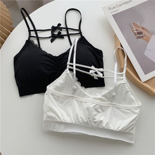 內搭 美背 小可愛實拍 2021春季新款蝴蝶結外穿性感無袖短內搭心機上衣小吊帶背心.3F051.愛尚依人 | 蝦皮購物