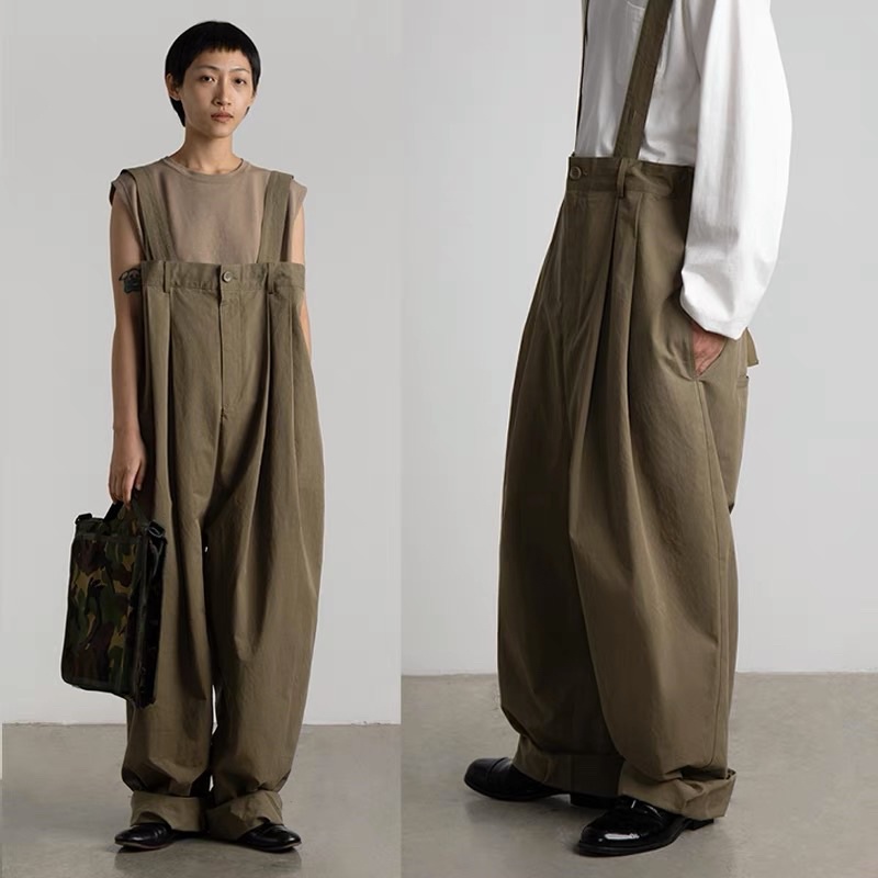 [Overdope Select] 高質量吊帶工裝褲 現貨 秒發 慵懶輕鬆感 日系重磅多穿法闊腿直筒寬鬆繭型吊帶褲 | 蝦皮購物