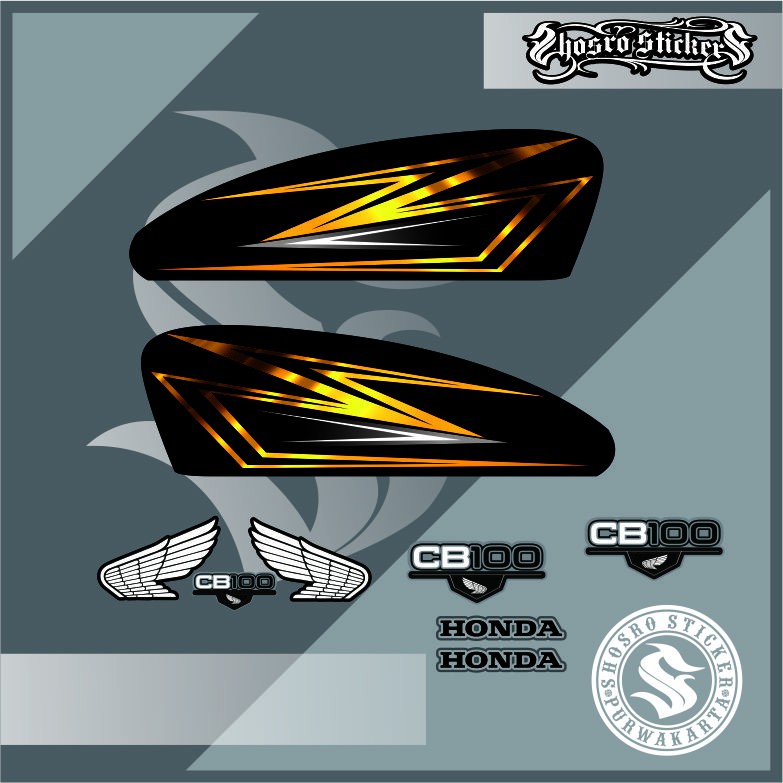 HONDA 圖案列表變化本田 CB-100 舊貼紙摩托車 CB100 條紋變化藝術 | 蝦皮購物