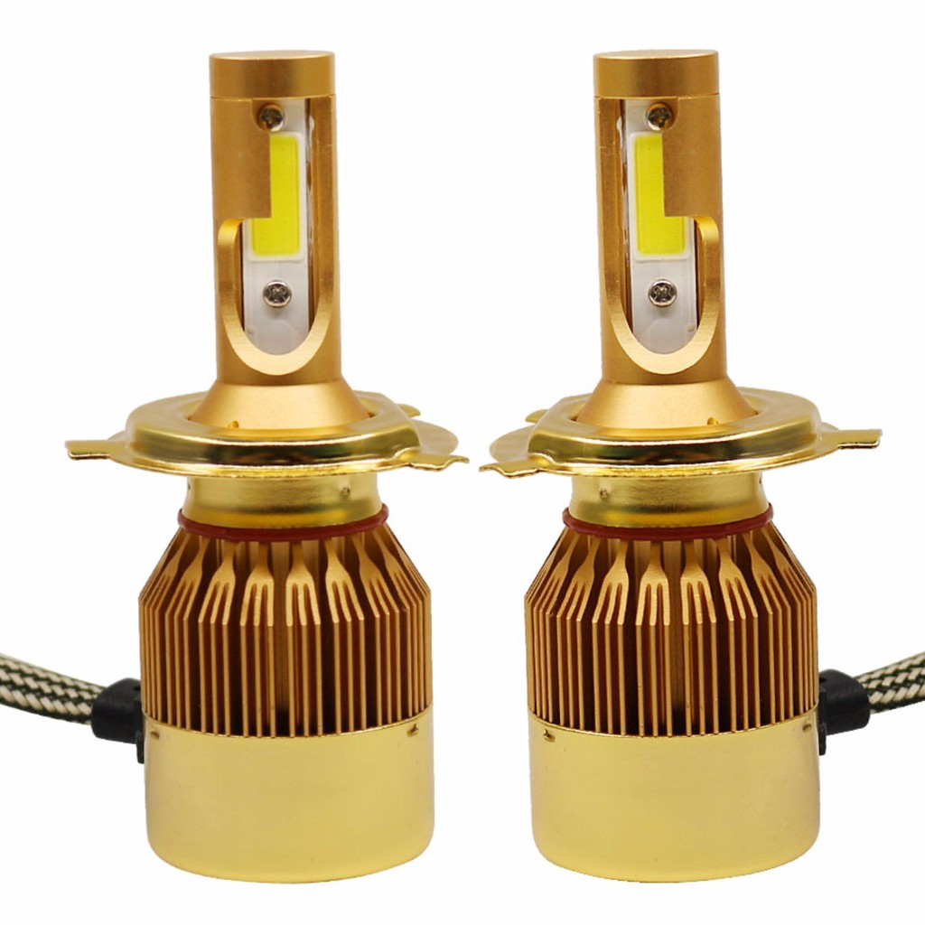 黃色 C6 Cos Led 大燈 - 白色相位,摩托車 Led | 蝦皮購物