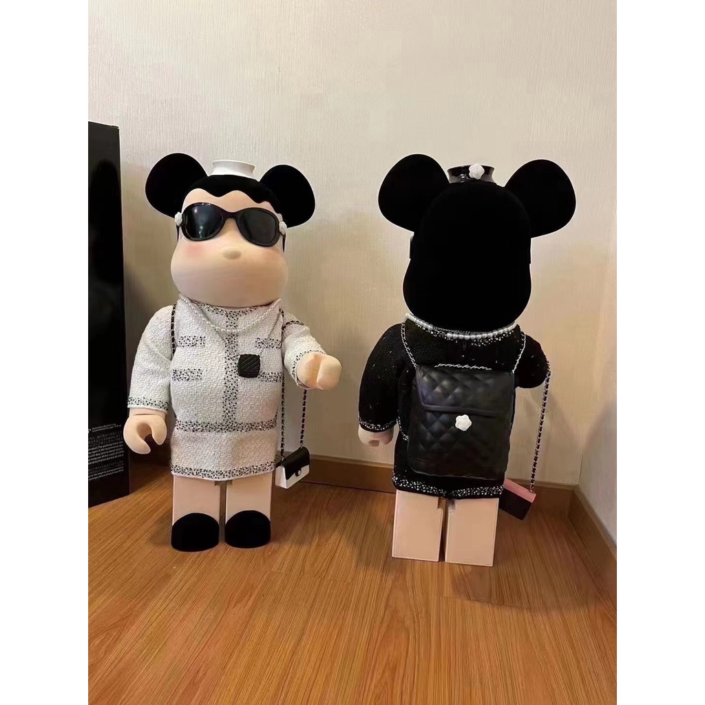 Bearbrick香奈兒COCO Bear 1000%經典山茶花款 黑/白款 | 蝦皮購物