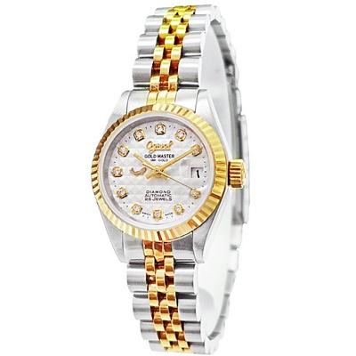 Ogival 愛其華 女 典藏真鑽18K金機械腕錶(3218LSK)-25mm （贈送愛其華超薄陶瓷錶）黑白選1 | 蝦皮購物