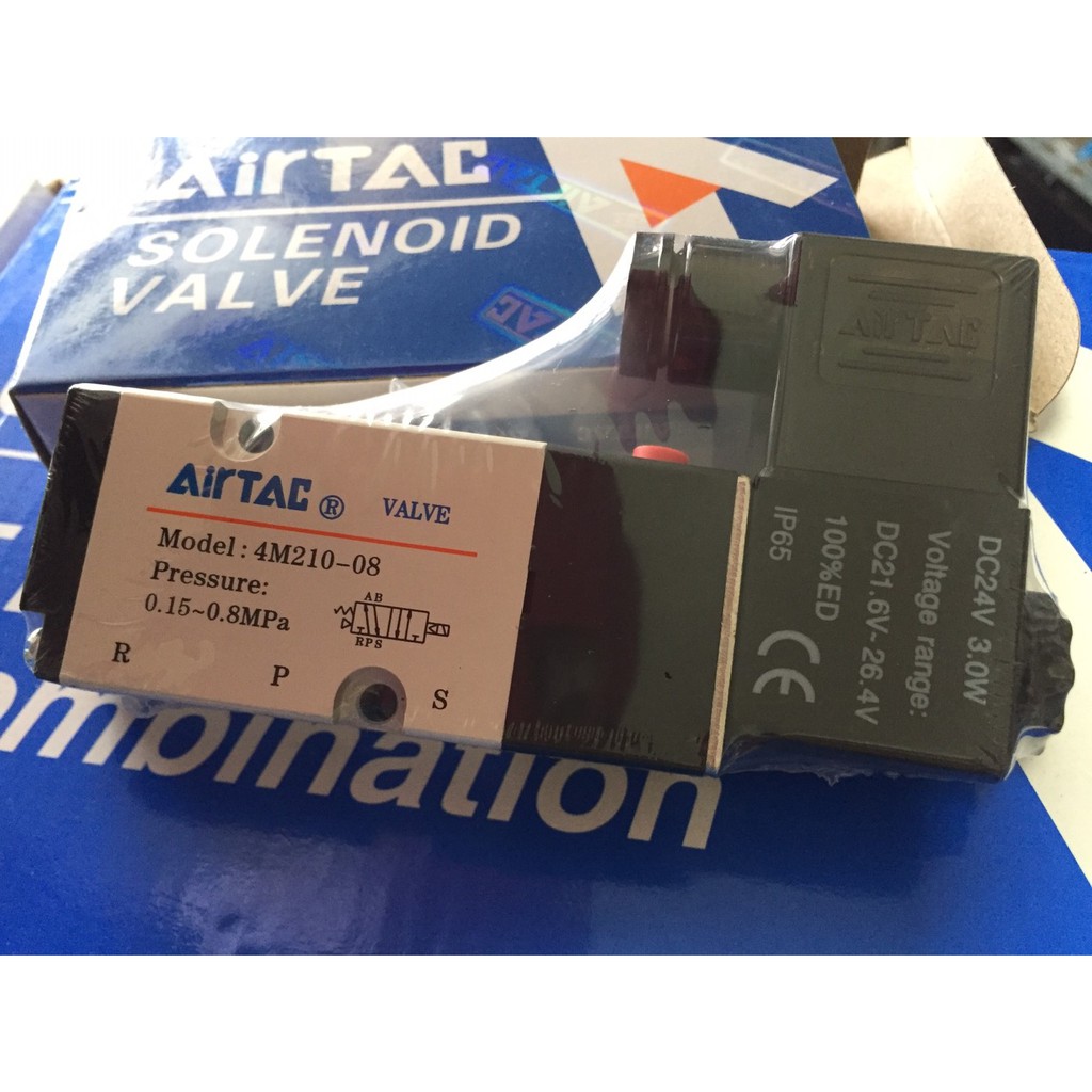 亞德客 五口二位電磁閥 4M210-08 4M210 08 端子式 | 蝦皮購物