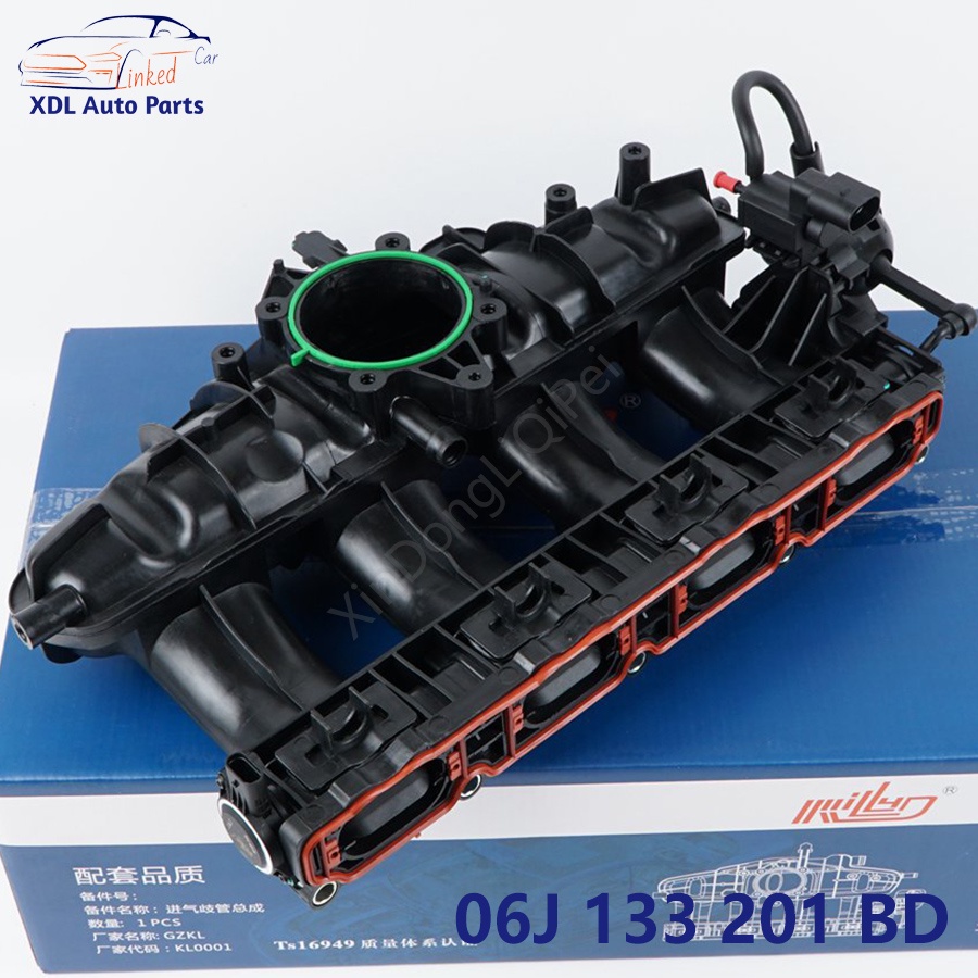 【品質可靠陸制】奧迪Q5A4LA5A6大眾福斯高爾夫GTI MK5 MK6途觀途歡尚酷EOS進氣支管歧管半總成帶感測器 | 蝦皮購物