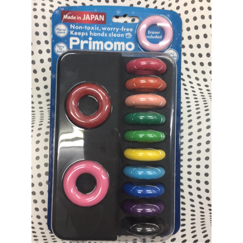 Primomo趣味蠟筆12色（戒指型）附橡皮擦 | 蝦皮購物