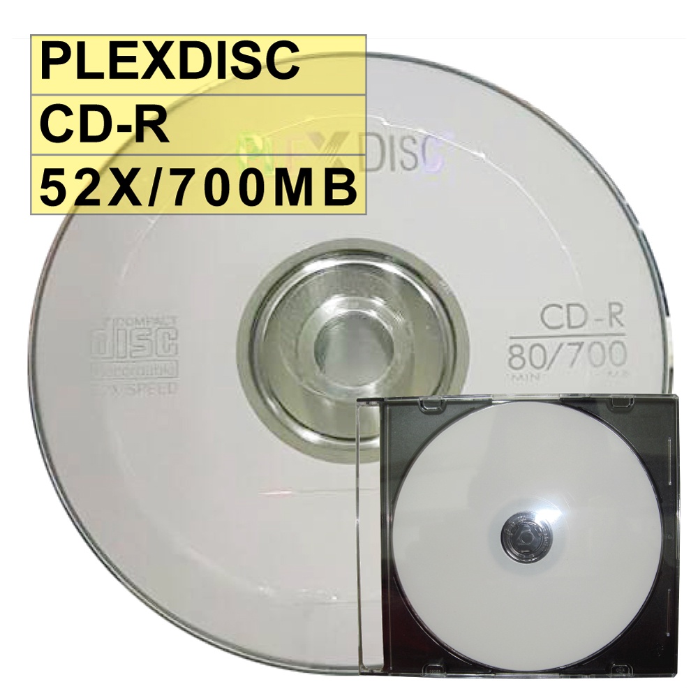 【台灣製造】單片盒裝 A級PLEXDISC LOGO CD-R 52X 700MB空白光碟片/燒錄片 | 蝦皮購物