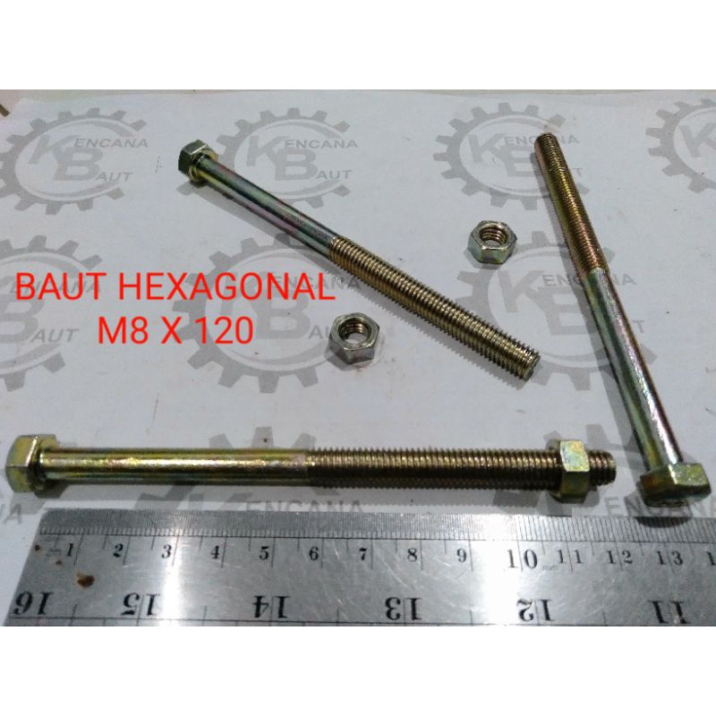 螺栓和螺母 M8 X 120 黃色 BMK M8 | 蝦皮購物