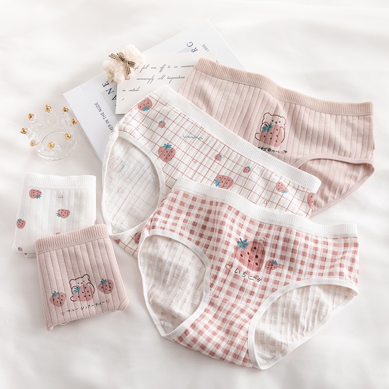 【ORANGE小橘子】草莓小熊系列內褲【P029】內褲 三角褲 草莓 小熊 | 蝦皮購物