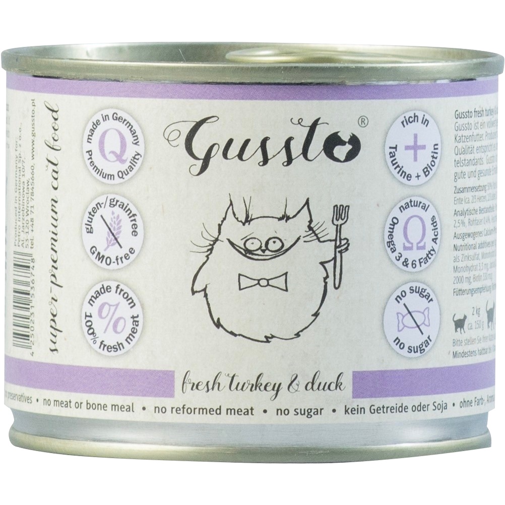 惡魔喵 GUSSTO 天然無穀主食罐/貓咪主食罐/貓餐包/德國罐/無膠/無穀/有機 85g/200g/400g | 蝦皮購物