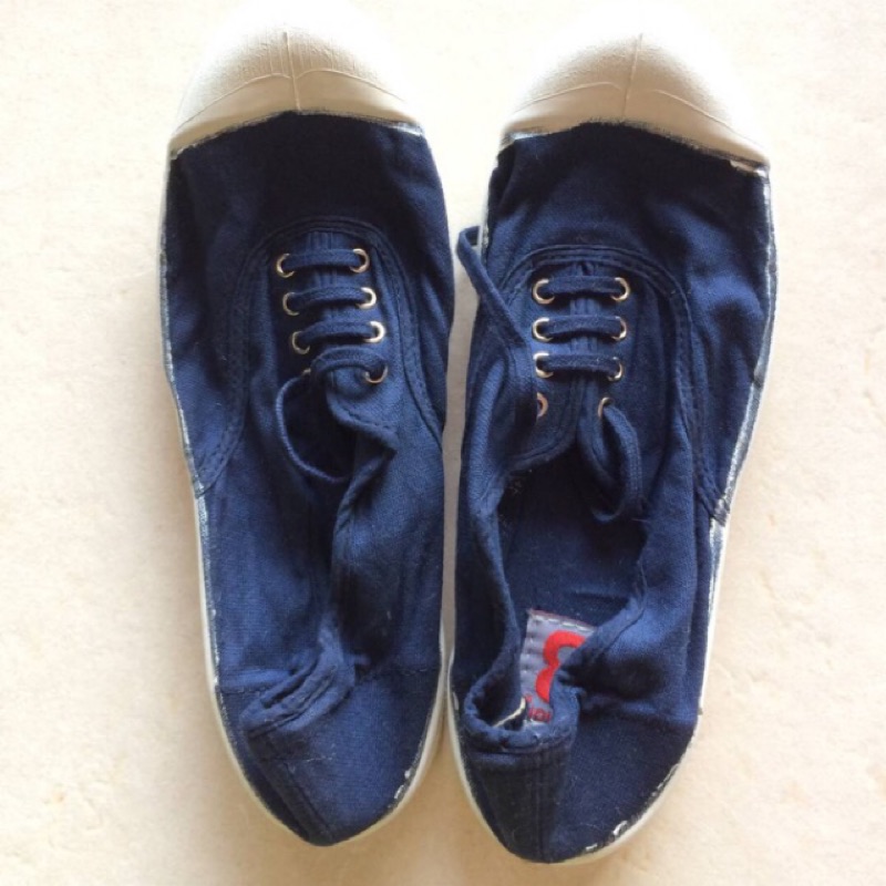 全新 法國 Bensimon Tennis 經典帆布鞋 深藍 37 | 蝦皮購物