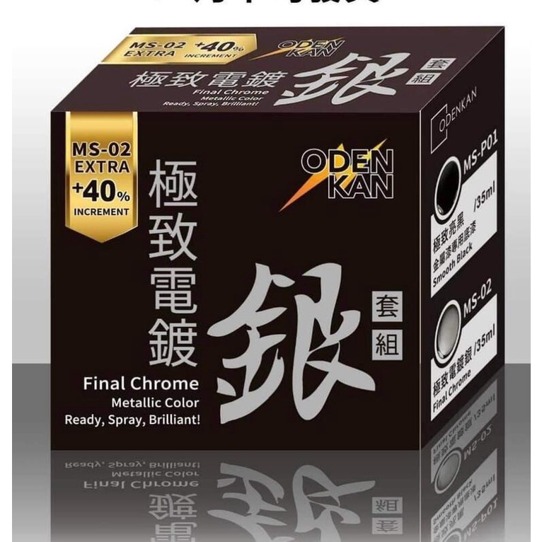 【喵喵模型坊】ODENKAN 御電館 MS-02 極致電鍍銀色 + MS-P01 極致亮黑色 套裝組 35ml | 蝦皮購物