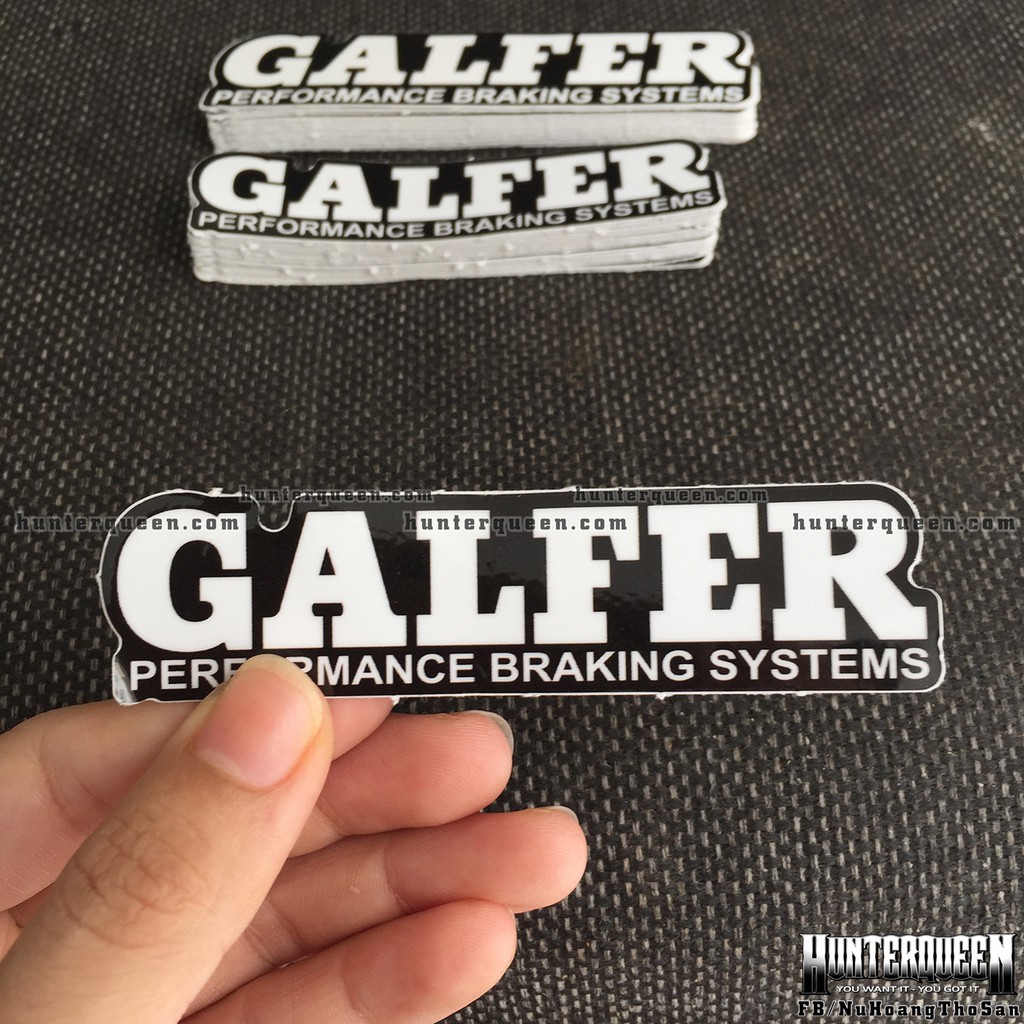 Logo GALFER(11.3x2.8cm] 黑白背景。 超級粘性貼花貼紙,防水,裝飾賽車郵票 | 蝦皮購物