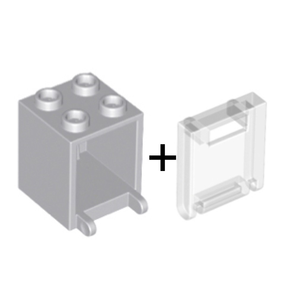 LEGO 樂高 2x2x2 Box 4211491+4219773 淺灰色櫃子+透明門片 信箱 4345 | 蝦皮購物